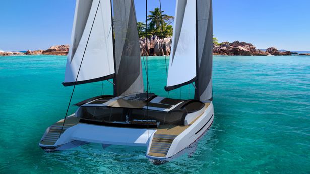 New 35m twin-masted catamaran superyacht concept, Solstice